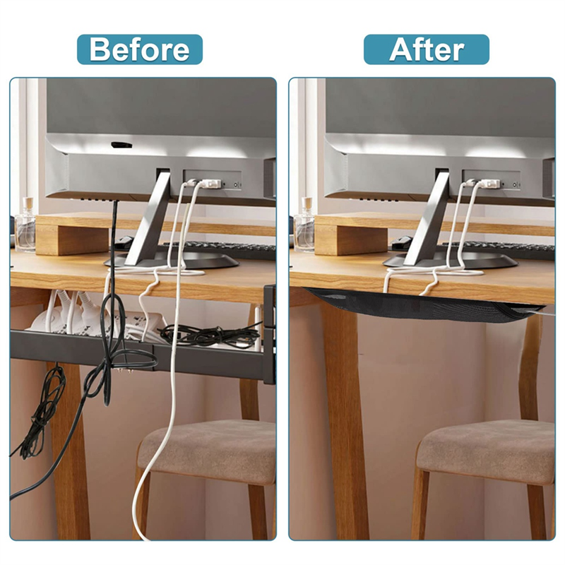 Under Desk Cable Management Net, Under Table Cord Management Mesh ...