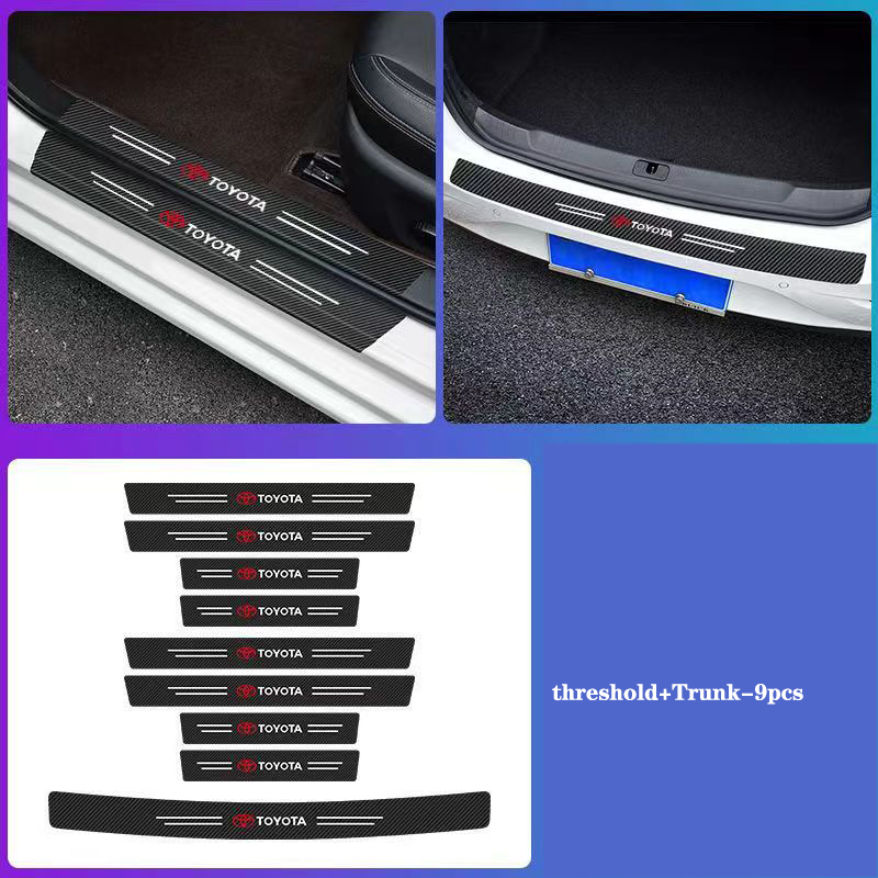 Carbon Fiber leather Threshold Protection Sticker Car Door Threshold ...