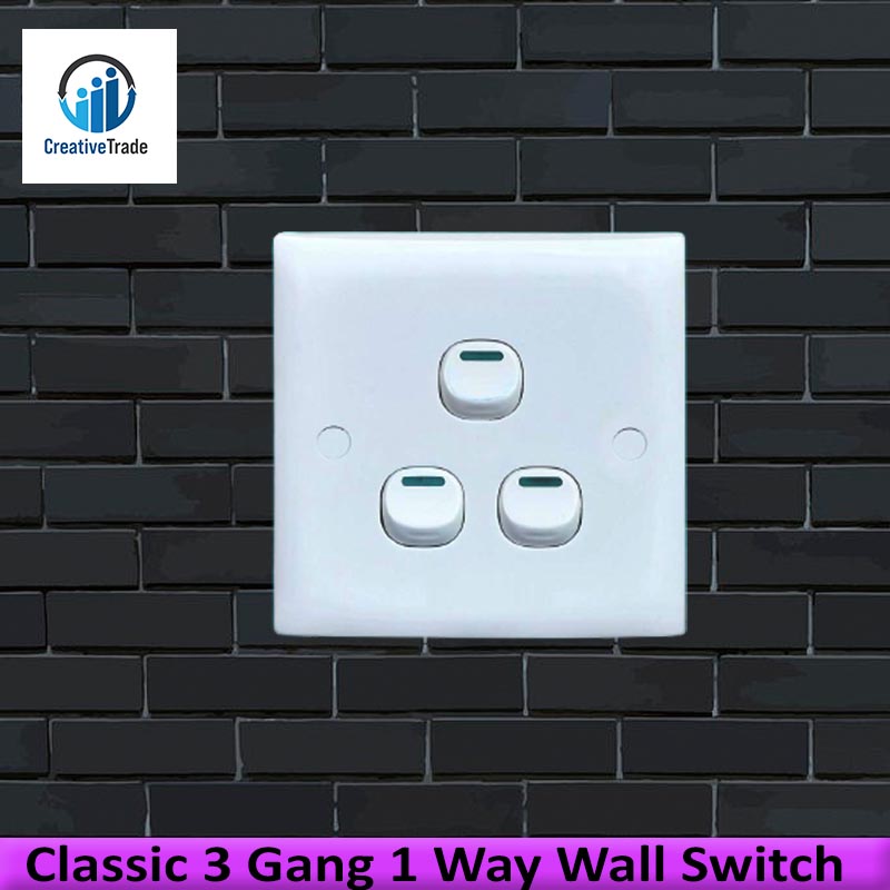 Classic 3 Gang 1 Way Wall Switch- 1 Piece | Daraz.com.bd