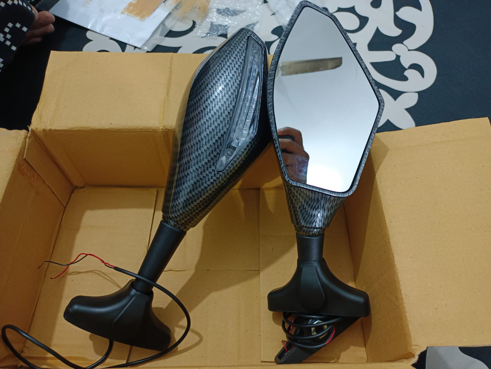 Universal looking glass with indicator for motorcycles. led turn signal ...