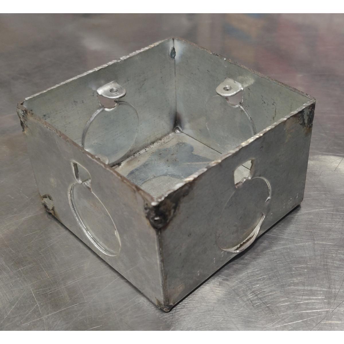 One Gang Steel Junction Box For Electrical Wiring Square Edge Silver ...