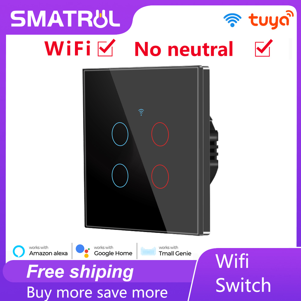 SMATRUL - Tuya Smart Light Switch - Wifi Wall Smart Switches 1/2/3/4 ... SMATRUL - Tuya Smart Light Switch - Wifi Wall Smart Switches 1/2/3/4 ...