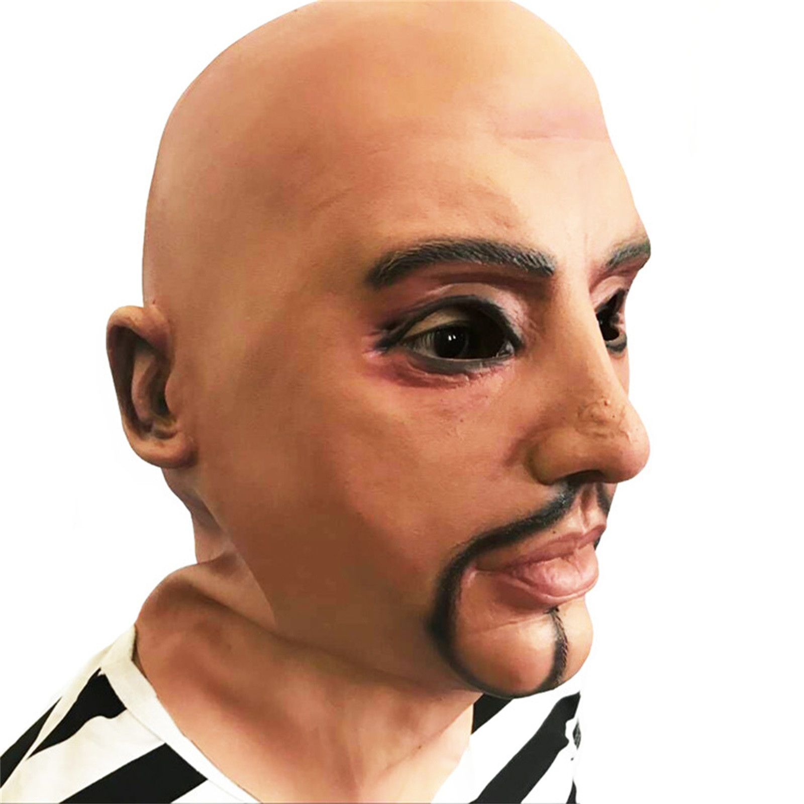 Unisex Gangster Bald Mask Horror Wrinkly Old Men Cosplay Bald Head Mask ...