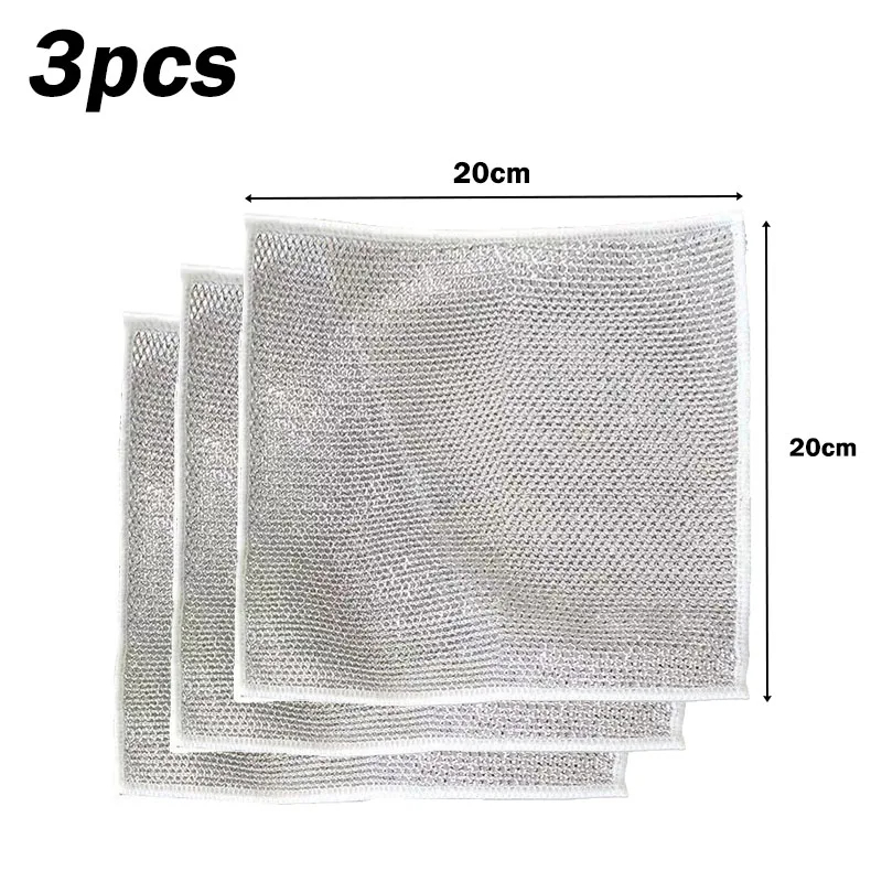 3/5/10pc Kitchen Cleaning Cloths Multi-purpose Wire Dishcloth Kitchen ...