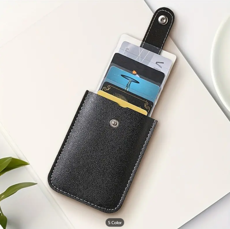 Men's Thick Card Holder Multi-card Slot PU Card Holder - Black