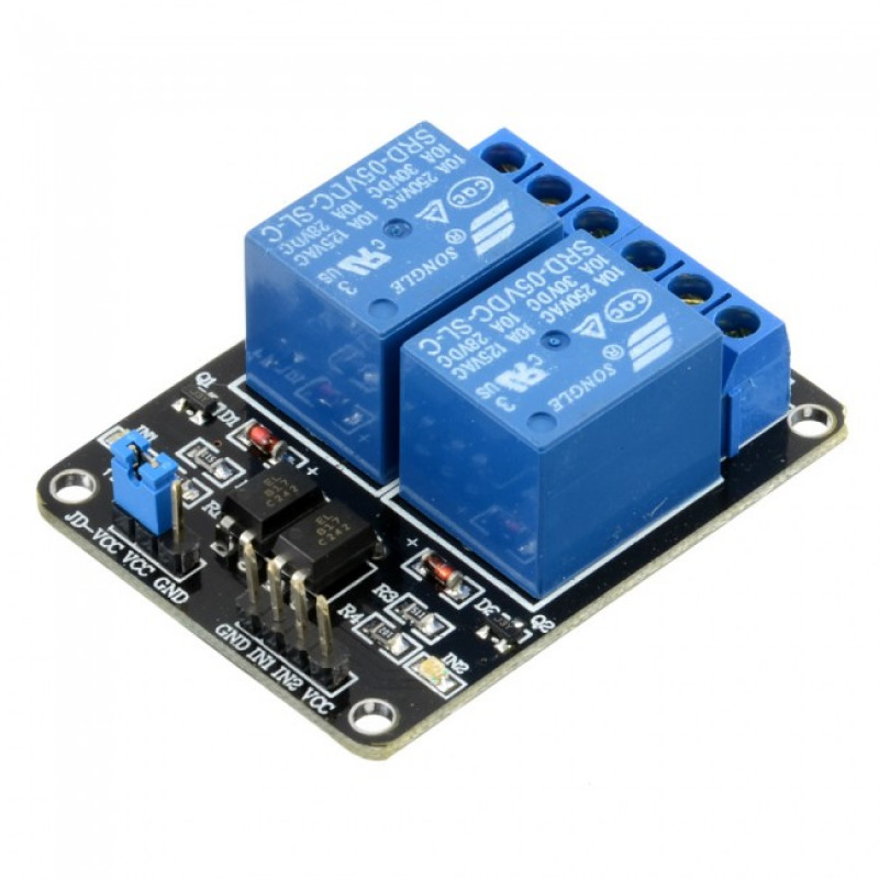 5V Rel-ay Module DC 5V Dual Channel R-elay Control Module With Screw Terminal For Arduino Two 2 ...
