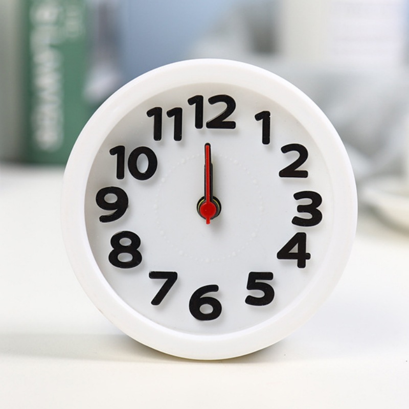 Houseeker Simple Round Alarm Clock Small Silent Table Alarm Clock ...