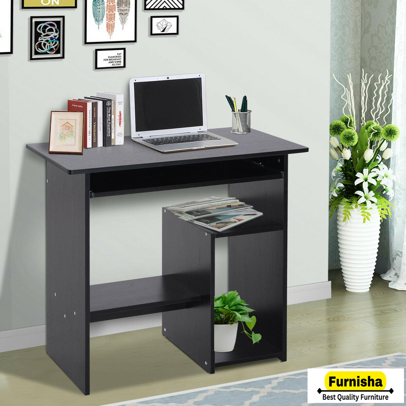 Computer Table / Multi Compartment for Work From Home PC Table / Laptop ...