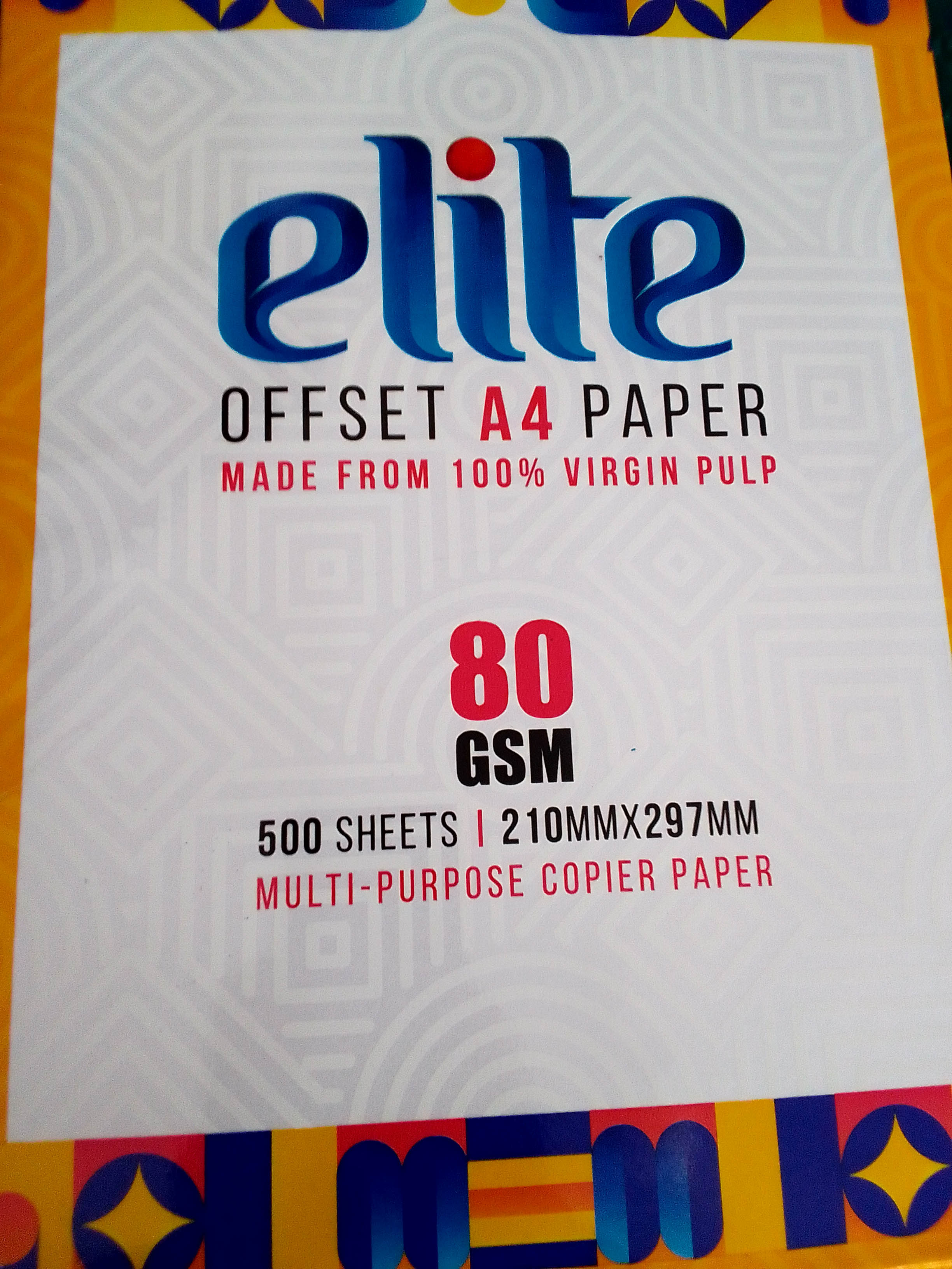 Total (5 reams 500 pages per ream) Total 2500 sheets, 80gsm a4 paper ...
