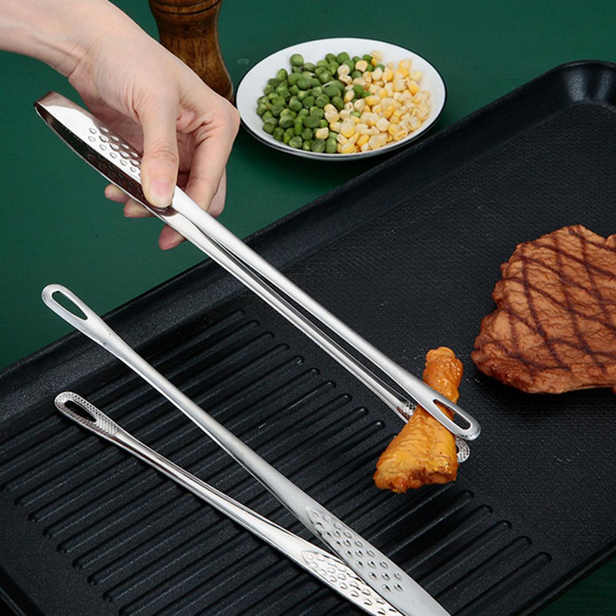 1pcs Stainless Steel Food Tongs Barbecue Clamp Kitchen Serving Tong ...