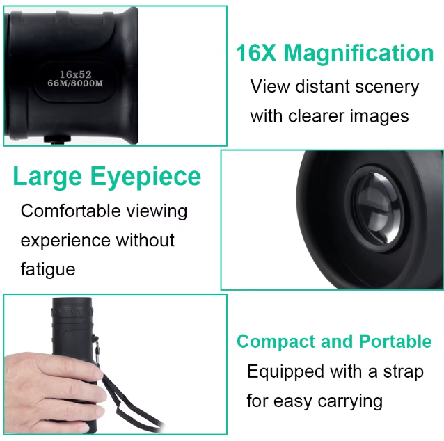 Monocular Dual Focus Optics Zoom (16x52 HD Dual Focus : 182 pDr)