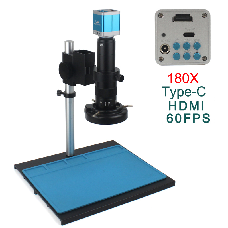 48MP 4K 2K USB HDMI VGA Type-C Digital Video Monocular Microscope ...