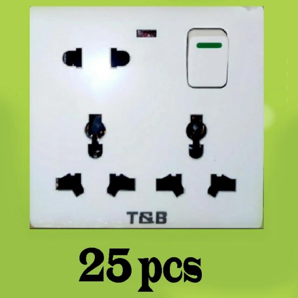 25 Pcs 16A 250V 1gang 8 pin double universal socket | Daraz.com.bd