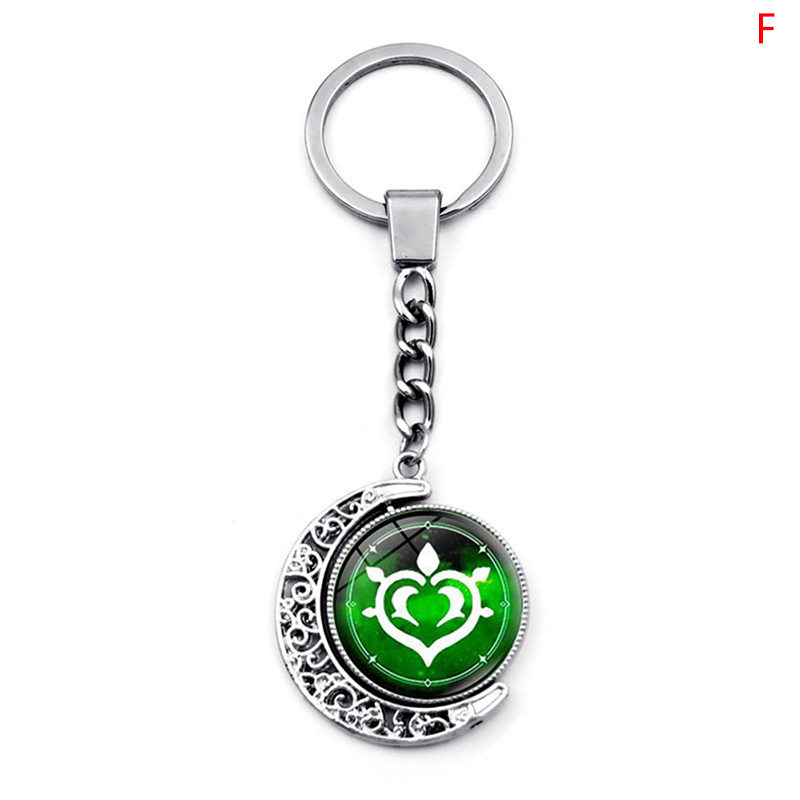 Genshin Impact Keychain 360 Degrees Rotated Moon Pendant Eye of God Key ...