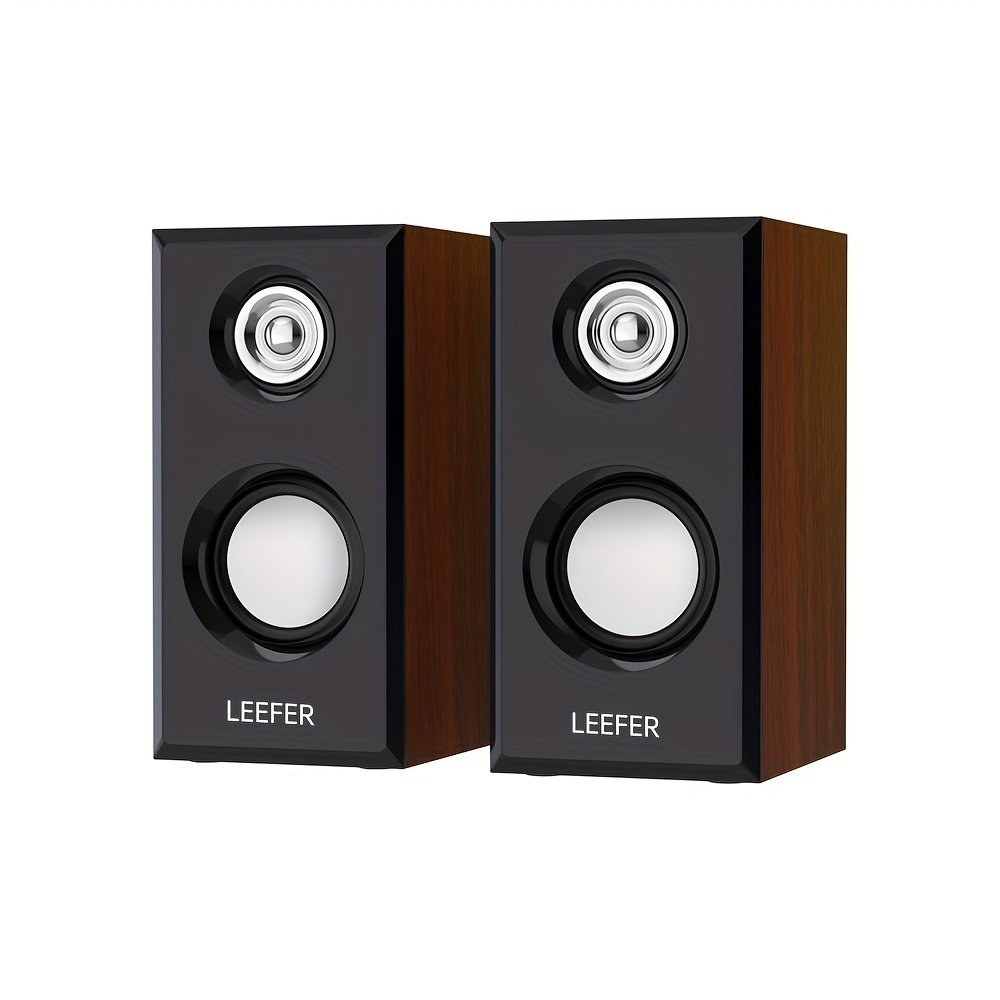 Computer desktop Wired wooden speakers USB-powered 3.5mm audio jack ...