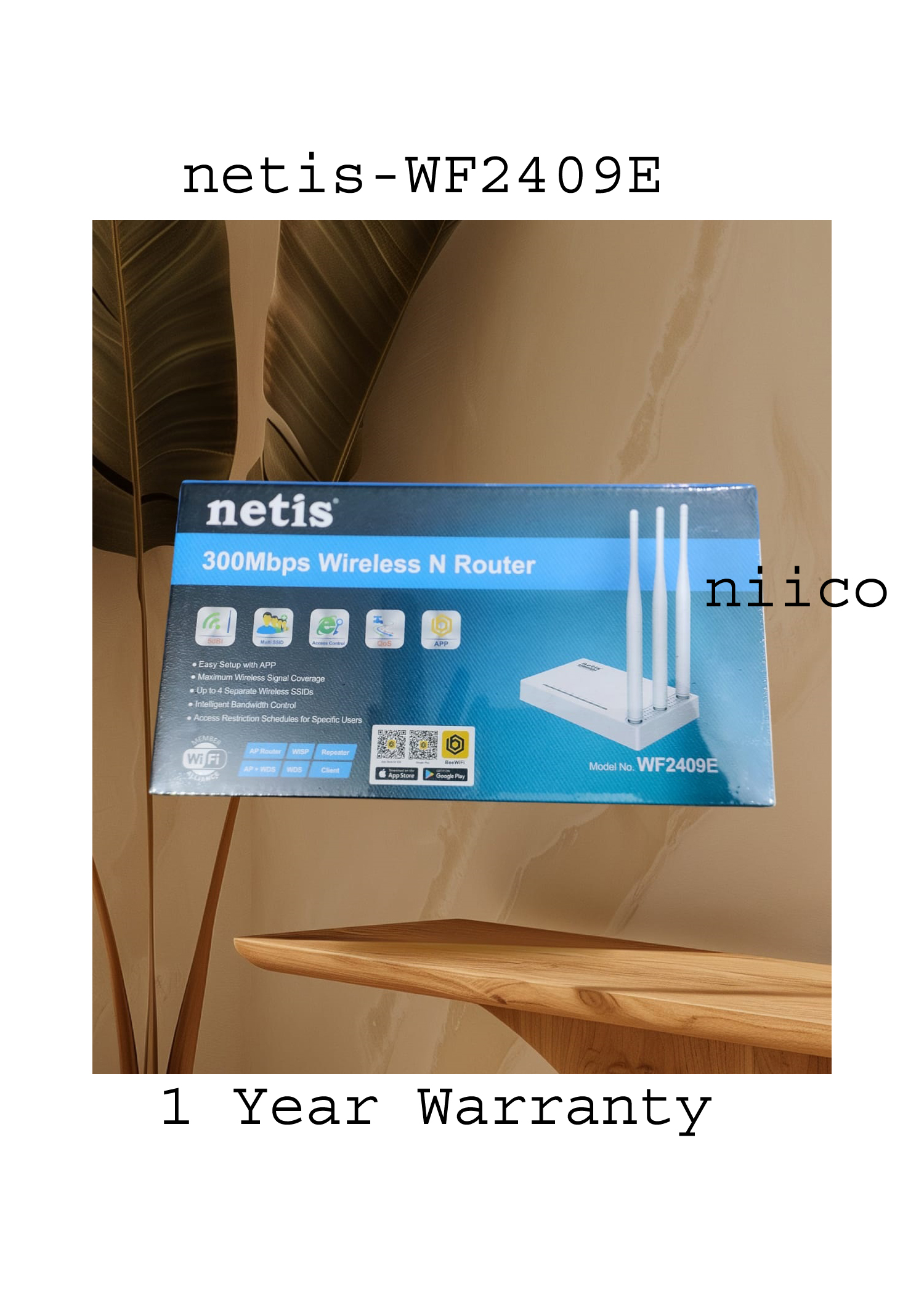 Netis 300MBPS WIRELESS N ROUTER 3 ANTENNA WITH MODEL- WF2409E -(1 YEAR ...