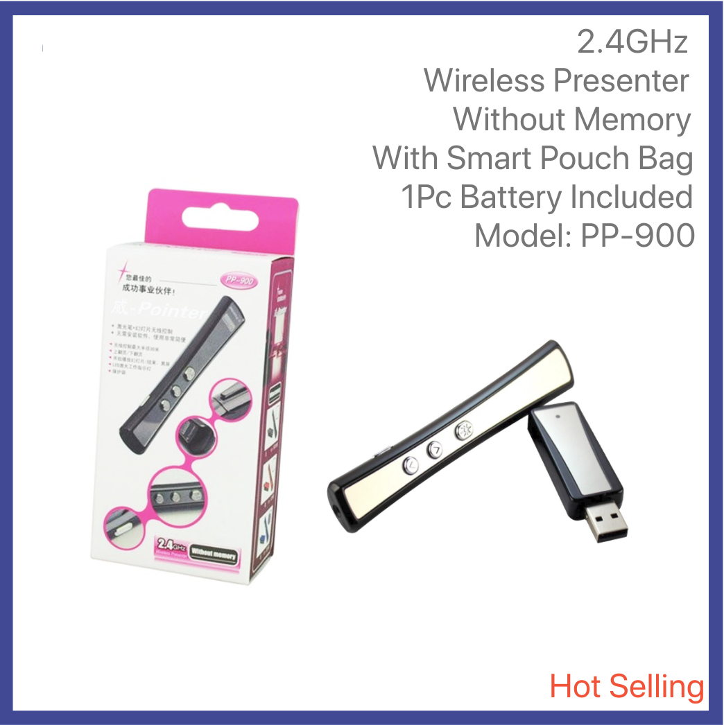 PP-900 Wireless USB Word Power Point Presenter PPT Teach Red Laser Pointer Pen Blue Lindaa ...