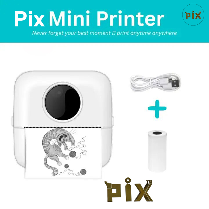 PIX Mini Printer Machine Wireless Portable Thermal POS Pocket Mobile ...