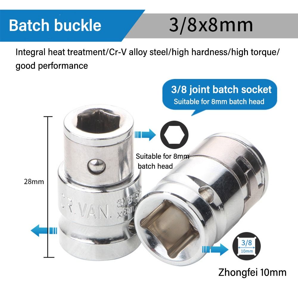 Durable Universal Ratchet Socket Adapter 1/4 3/8 1/2 Hand Too Socket ...