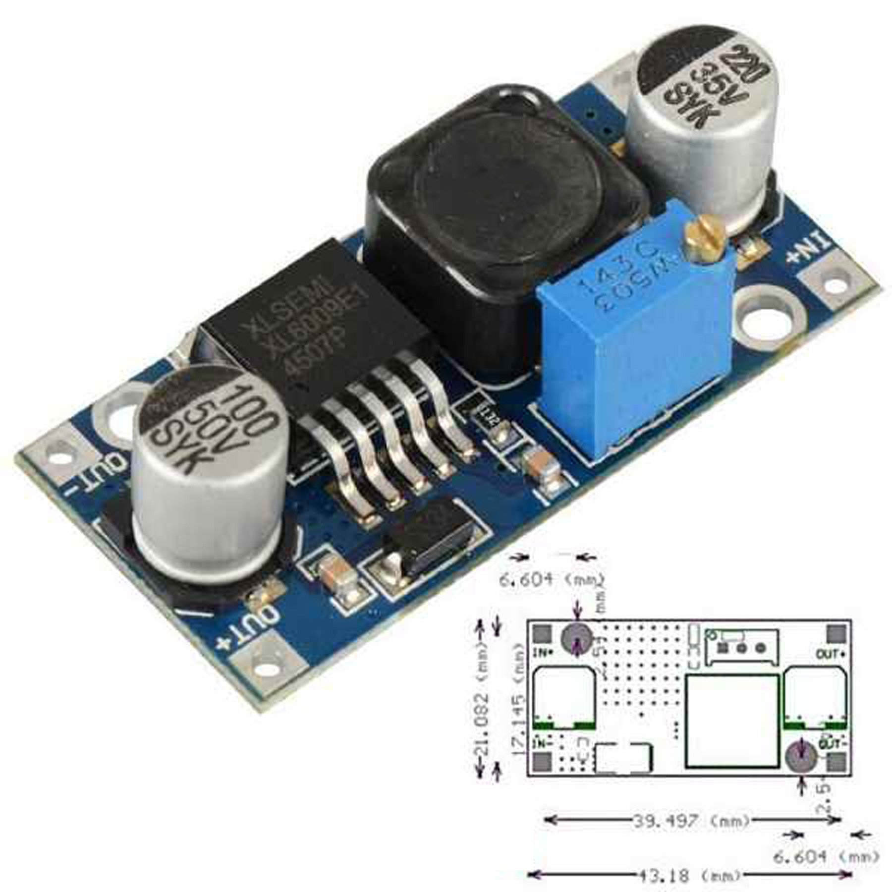XL6009 Step Up Voltage Boost Module Adjustable Step Up Converter Module ...