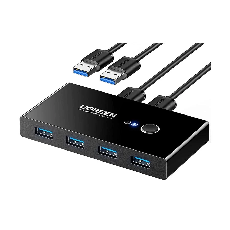 Ugreen US216 (30768) Dual USB Male to Quad USB Female Black Hub # 30768 ...