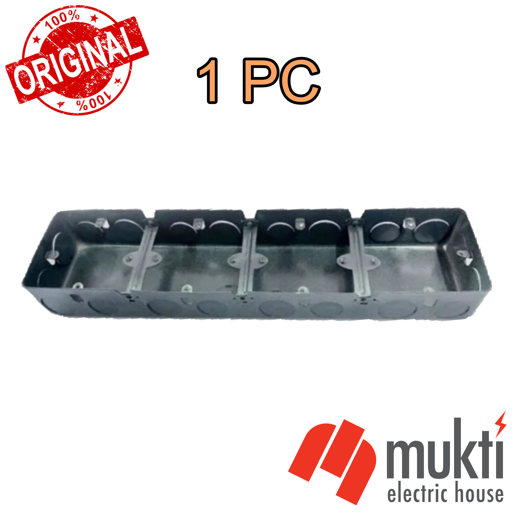 Click Four Gang MK Metal Junction Box for Electrical Single Mold Round ...