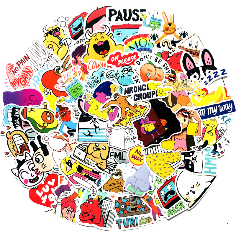 60 Fun Doodle Cartoon Cute Stickers Kids Toys Anime Doodle Stickers ...