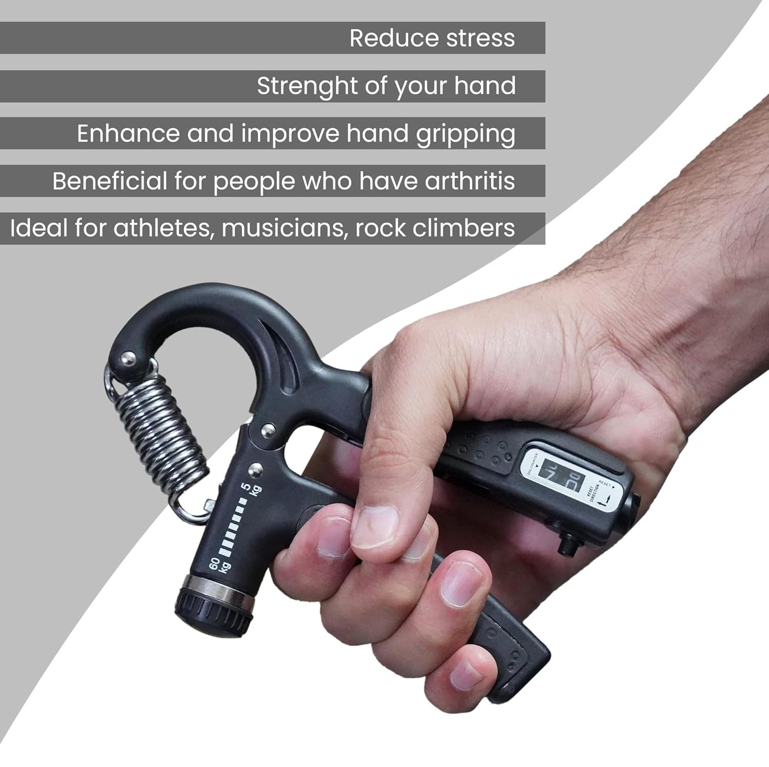 6-50Kg Adjustable Heavy Grips Hand Gripper Gym Power Fitness Hand ...