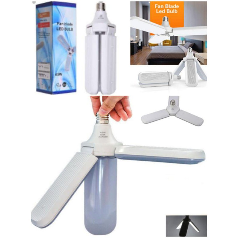 Fan Led Light 4 Fan Blade Foldable Led Bulb Heavy Duty