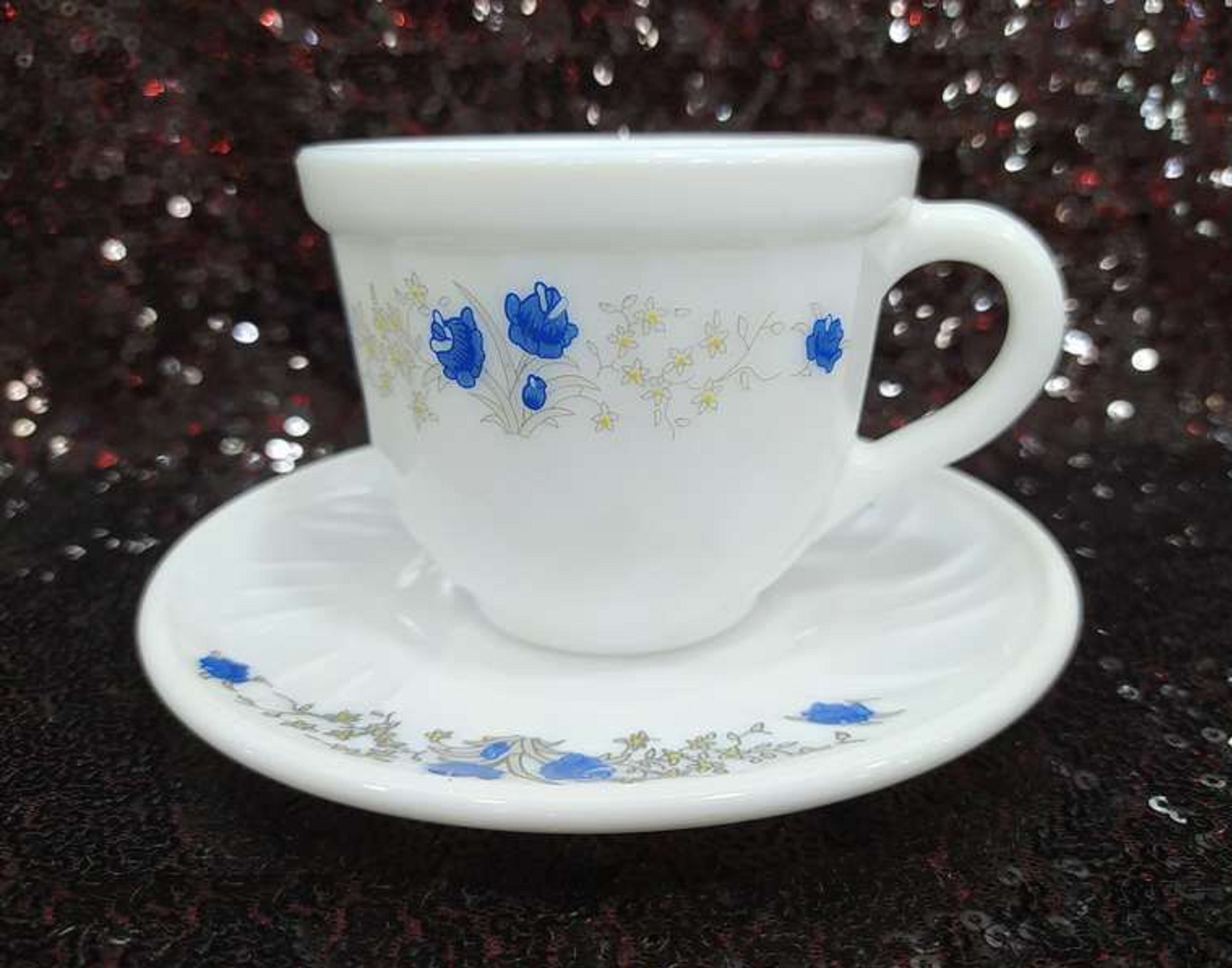 Opal Glass Tea Cup 6 pieces and Saucer 6 pieces Set- Cup set | Daraz.com.bd