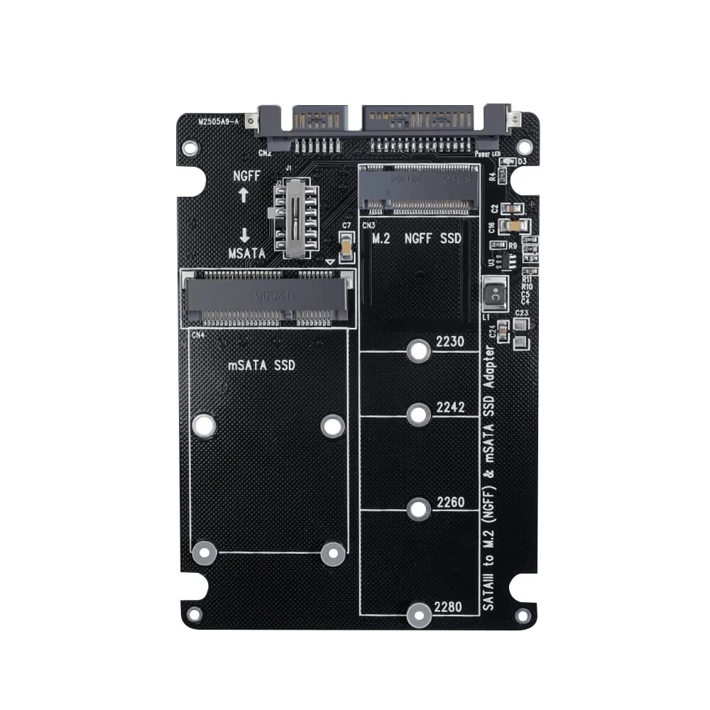 Zexmte M.2 NGFF to SATA Adapter 2 in 1 MSATA USB A/C 3.0 to SATA III ...