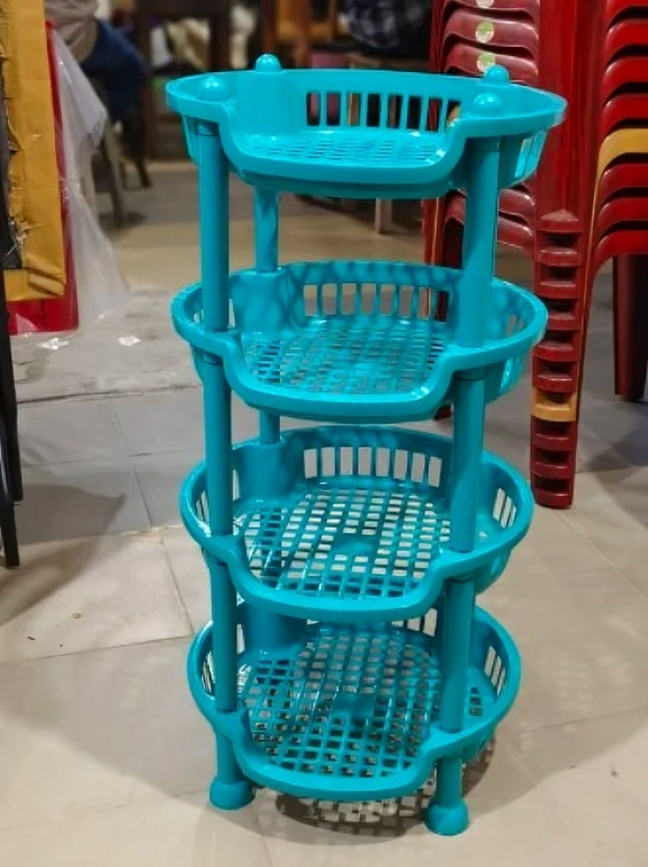 Plastic Round Rack - Kitchen Rack - 4 step two color Red & Pest | Daraz ...