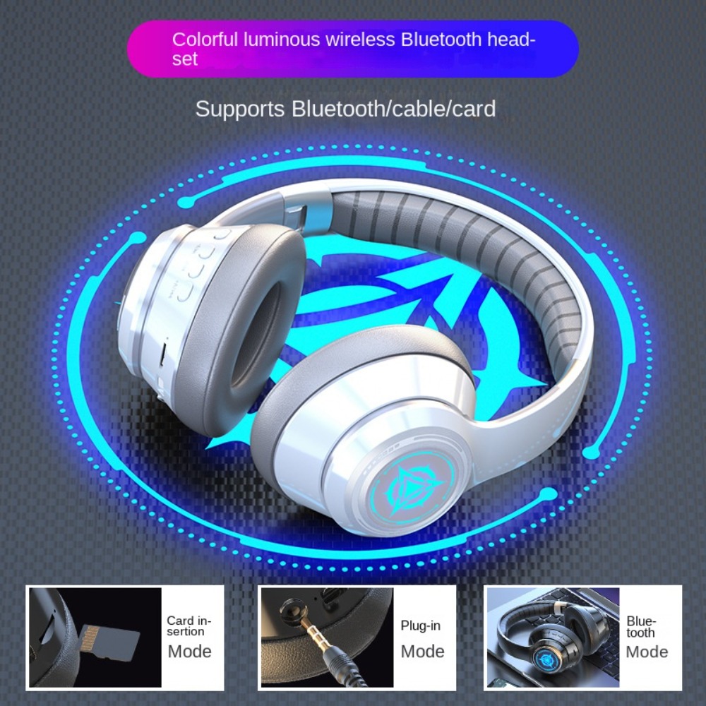 Mega Bass Wireless Bluetooth 5.2 Headphones Pluggable Card Over-Ear ...