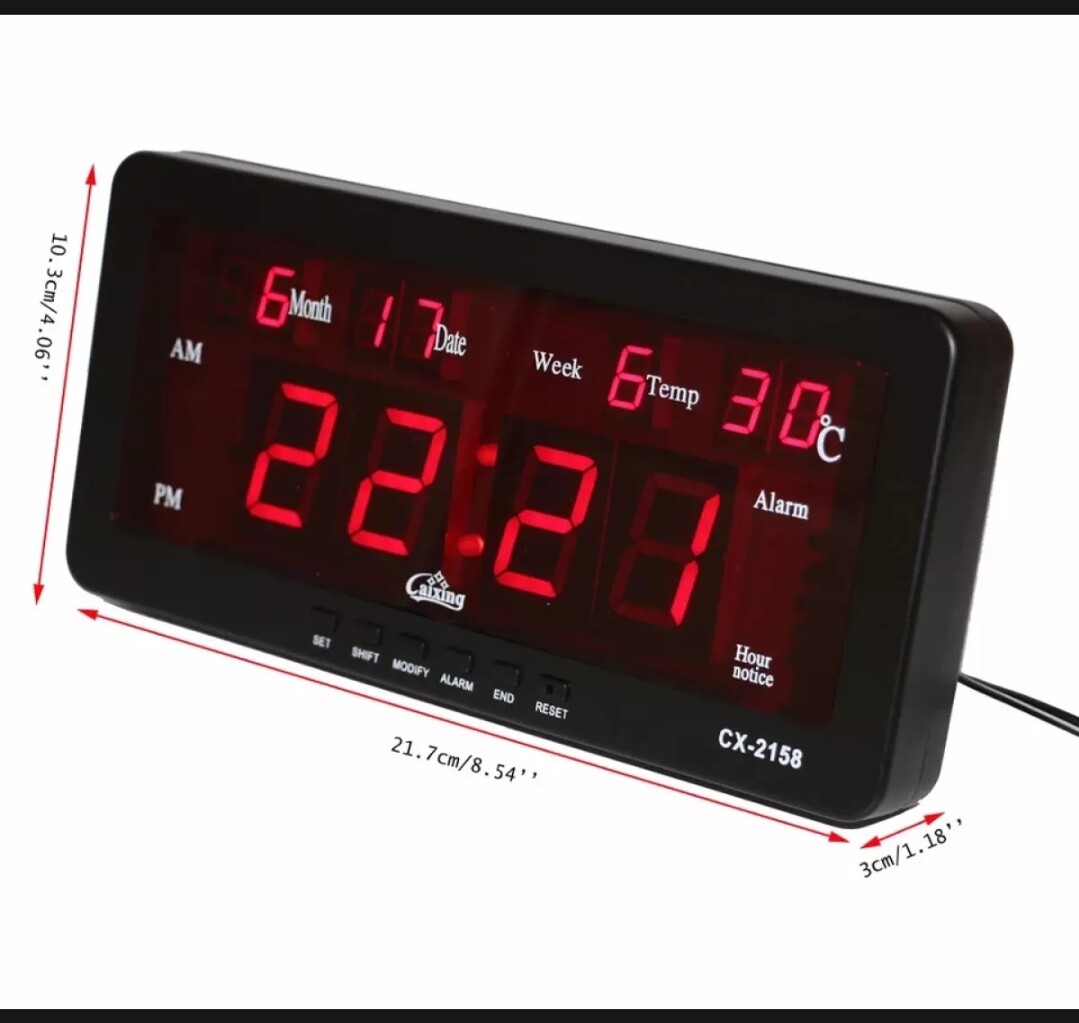 Electronic Alarm Clock Digital Led Calendar Watch With Week And Date ...