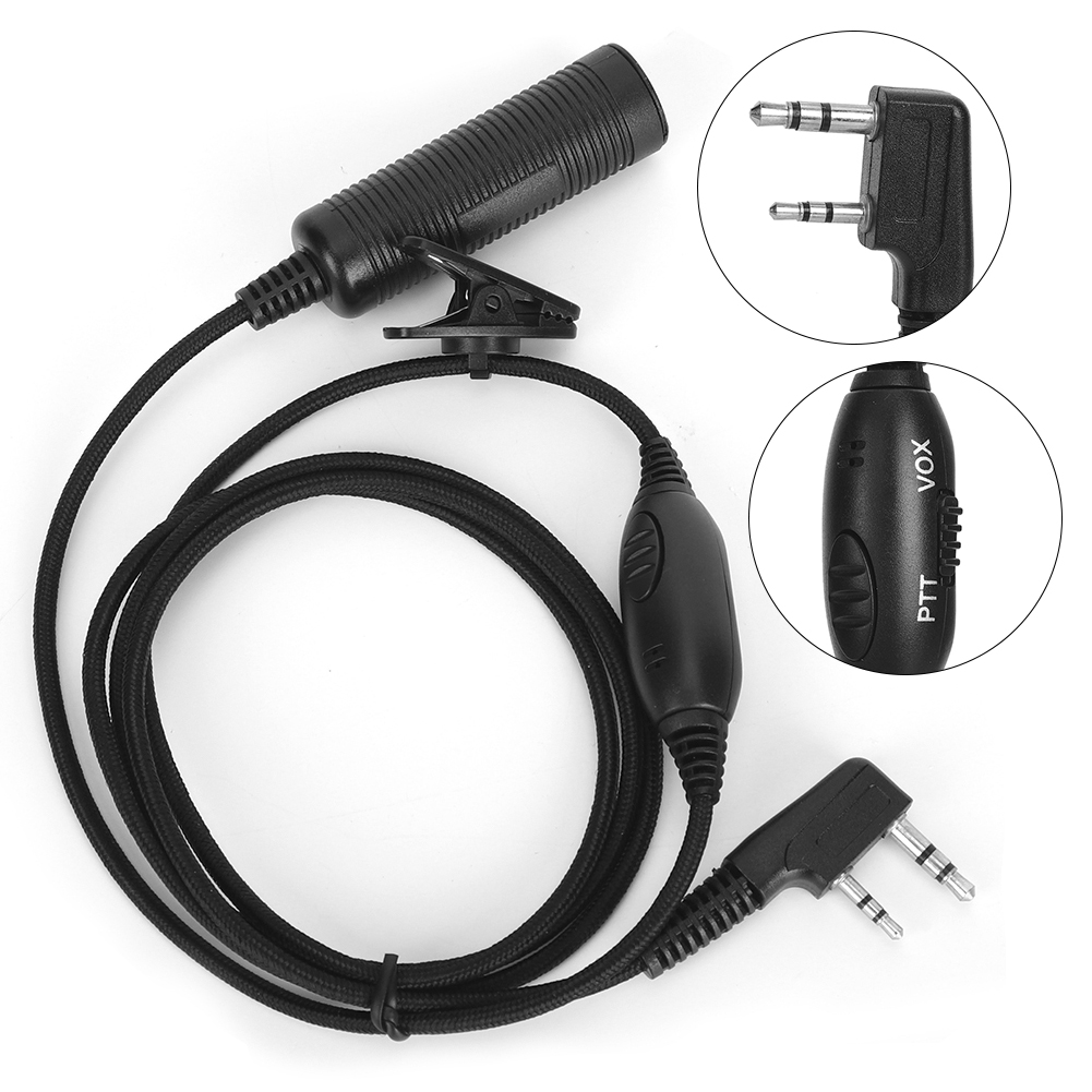 Earpiece Cable Two-Way Radio Headset Connector K Head Military Adapter ...