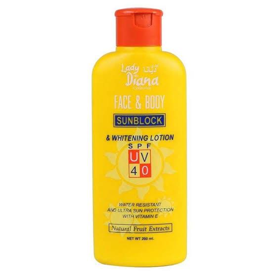 Lady Diana Sunblock SPF UV 40 Face & Body Lotion 200ml | Made in UAE ...