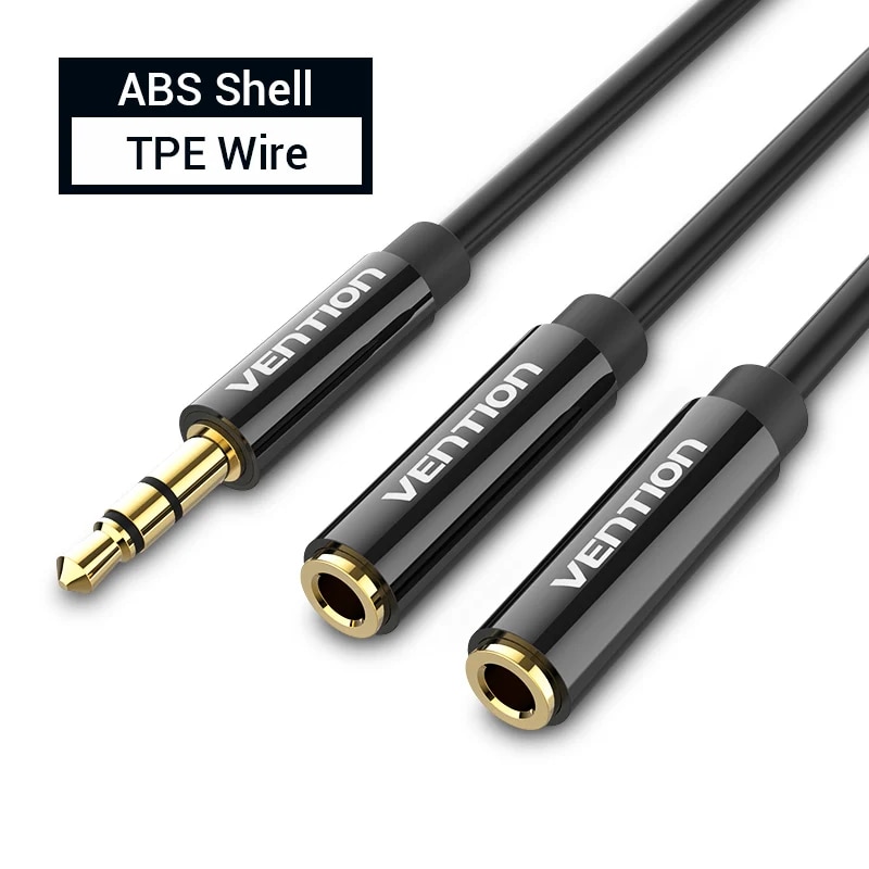 Vention Audio Splitter Jack 3.5 Cable Male to Female Double Jack for ...