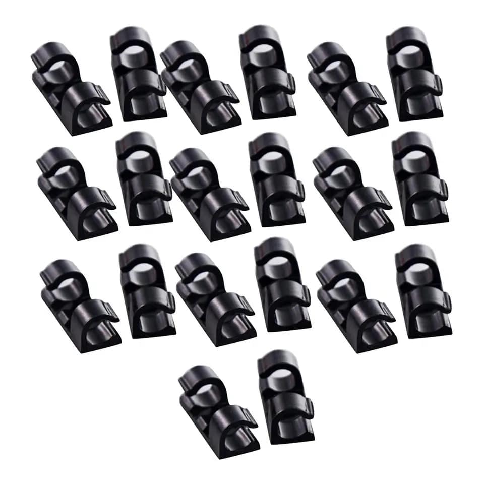 20pcs Adhesive Data Cable Charging Wire Holder Clips Wall Desktop Cable ...