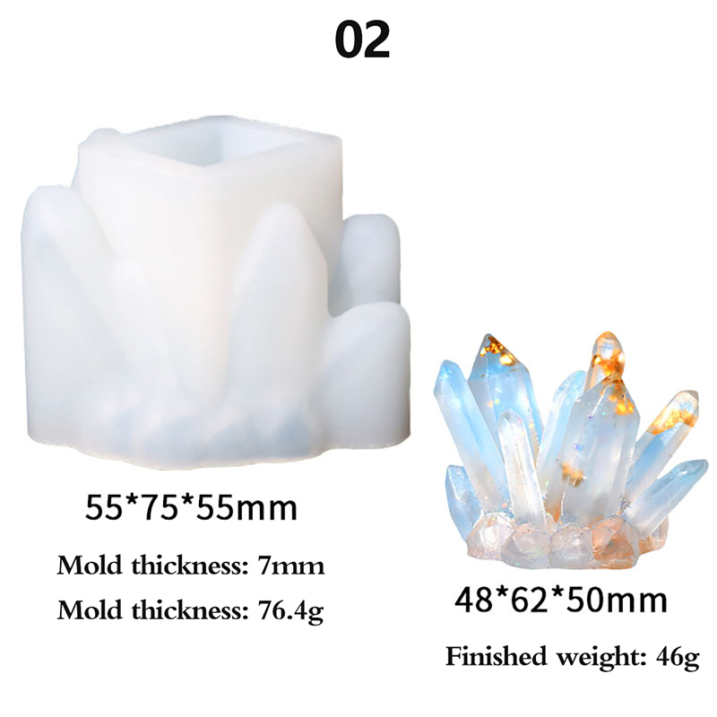 Crystal Cluster Mold DIY Epoxy Resin Decoration Rockery Icicle Candle ...