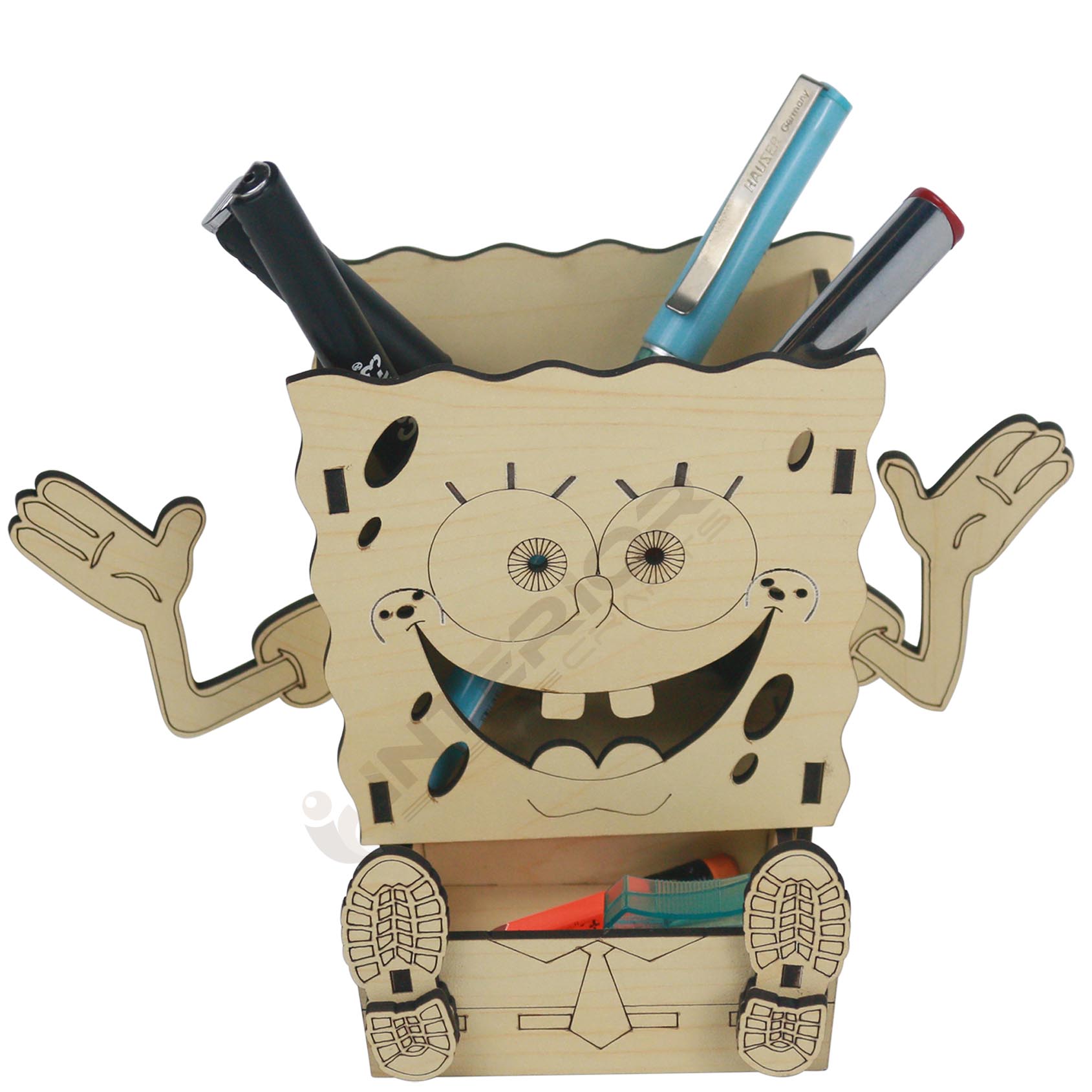 Sponge-Bob Desk Organizer Pencil Or Pen Holder With Dewar Gift For Kids ...