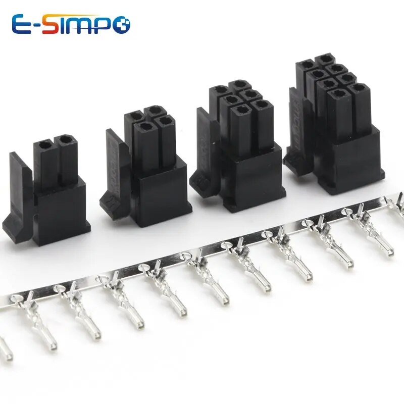 10Set Micro-Fit MX3.0 Double Row Male Plug Housing+Female Terminal 2P 4P 6P 8P - 24Pin Mini 5557 ...
