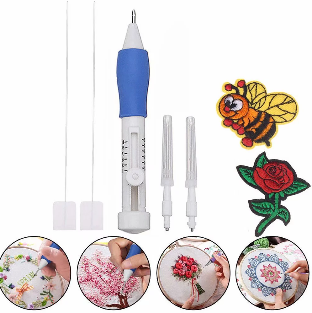 Metal Magic Embroidery Pen Set Embroidery Needle Weaving Tool Fancy ...