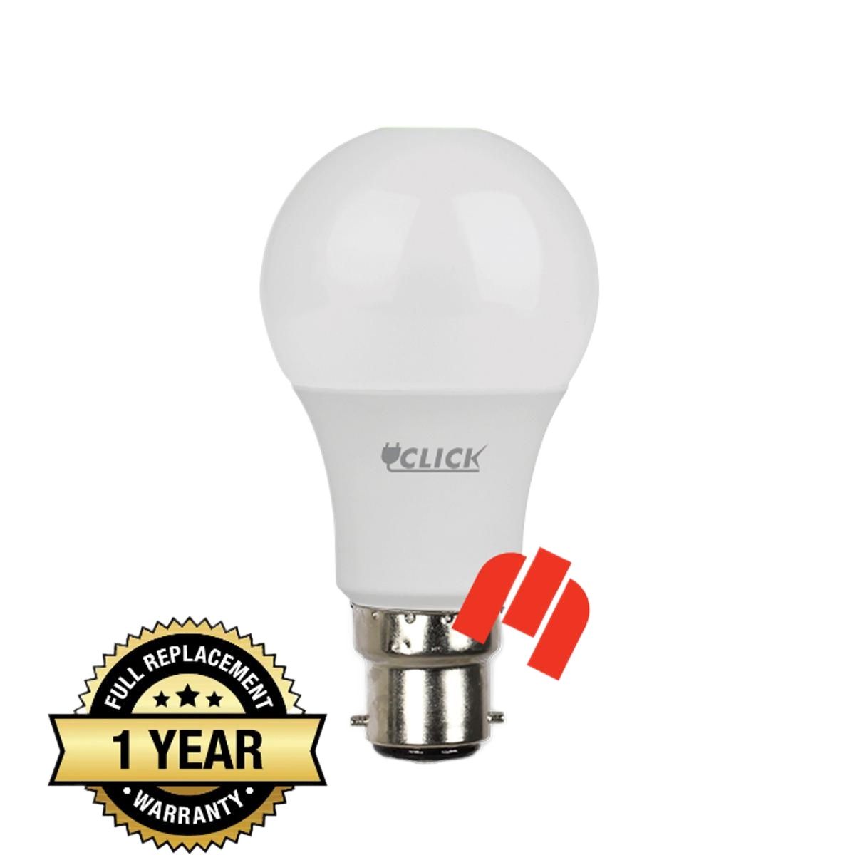 CLICK 7 Watt Led Bulb Bright White Lamp Light B22 Pin 7W 1 Year Warranty
