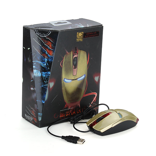 Newman Iron Man Wired Optical Gold & Black LED Gaming Mouse | Daraz.com.bd