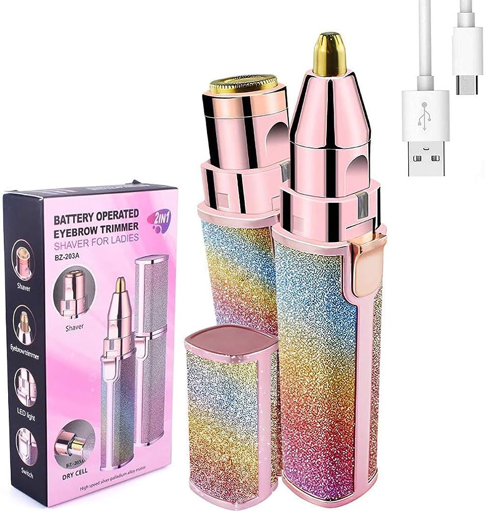 2 in 1 Facial Hair Remover & Eyebrow Trimmer for Women, Painless ...