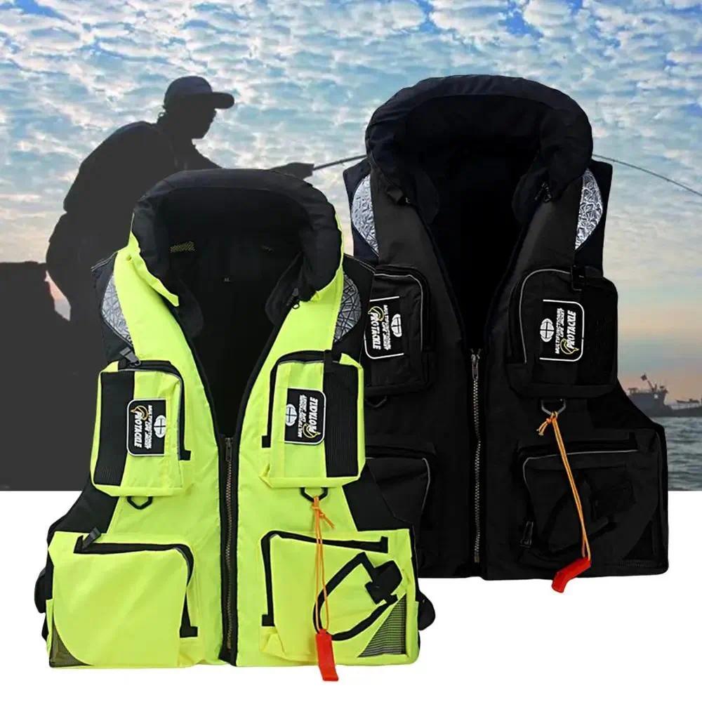 FX L-XXL Professional Life Jacket Vest Fishing Polyester Adult Safety ...