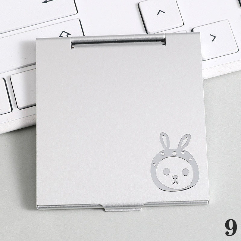 Square Folding Aluminum Mirror Mini Compact Pocket Mirror Makeup Hand ...