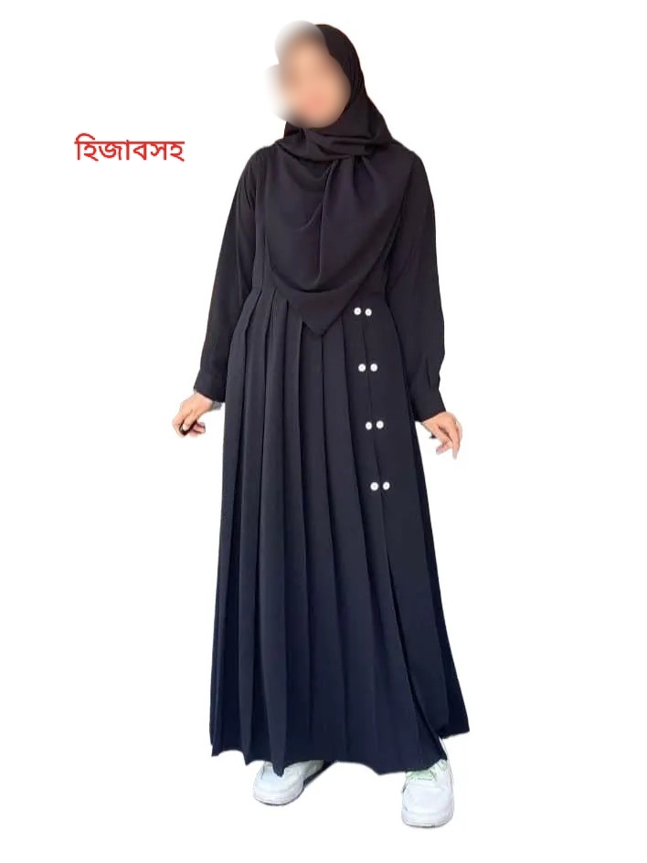 Dubai cherry fabric Indonesian style button borka with hijab for women ...