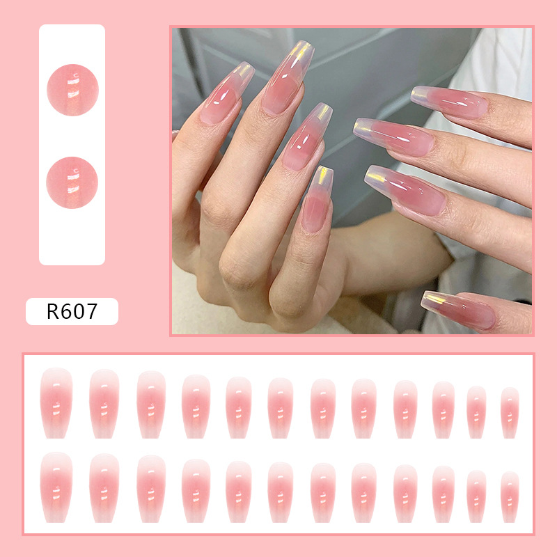 Menggh 24pcs With Glue Fake nails cute pattern False nails With Design ...