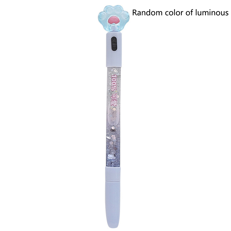 Creative Kawaii Cat Claw Glowing Gel Pen Cute Led Light Pen Stationery ...